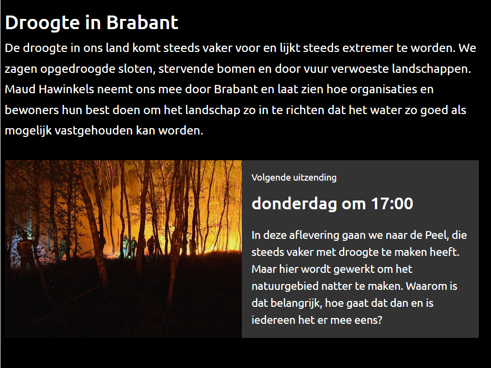 Documentaireserie over verwoestende effect van droogte in Brabant ...